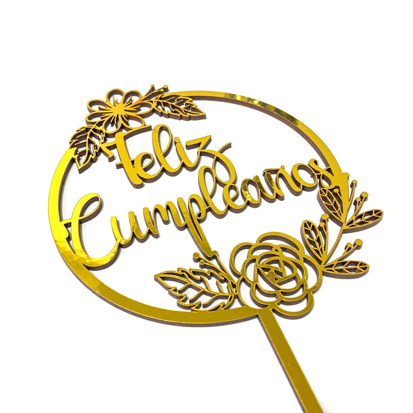 Topper Feliz Cumpleaños Dorado Pequeño REF: FCDP009 – Dispropan Caribe SAS