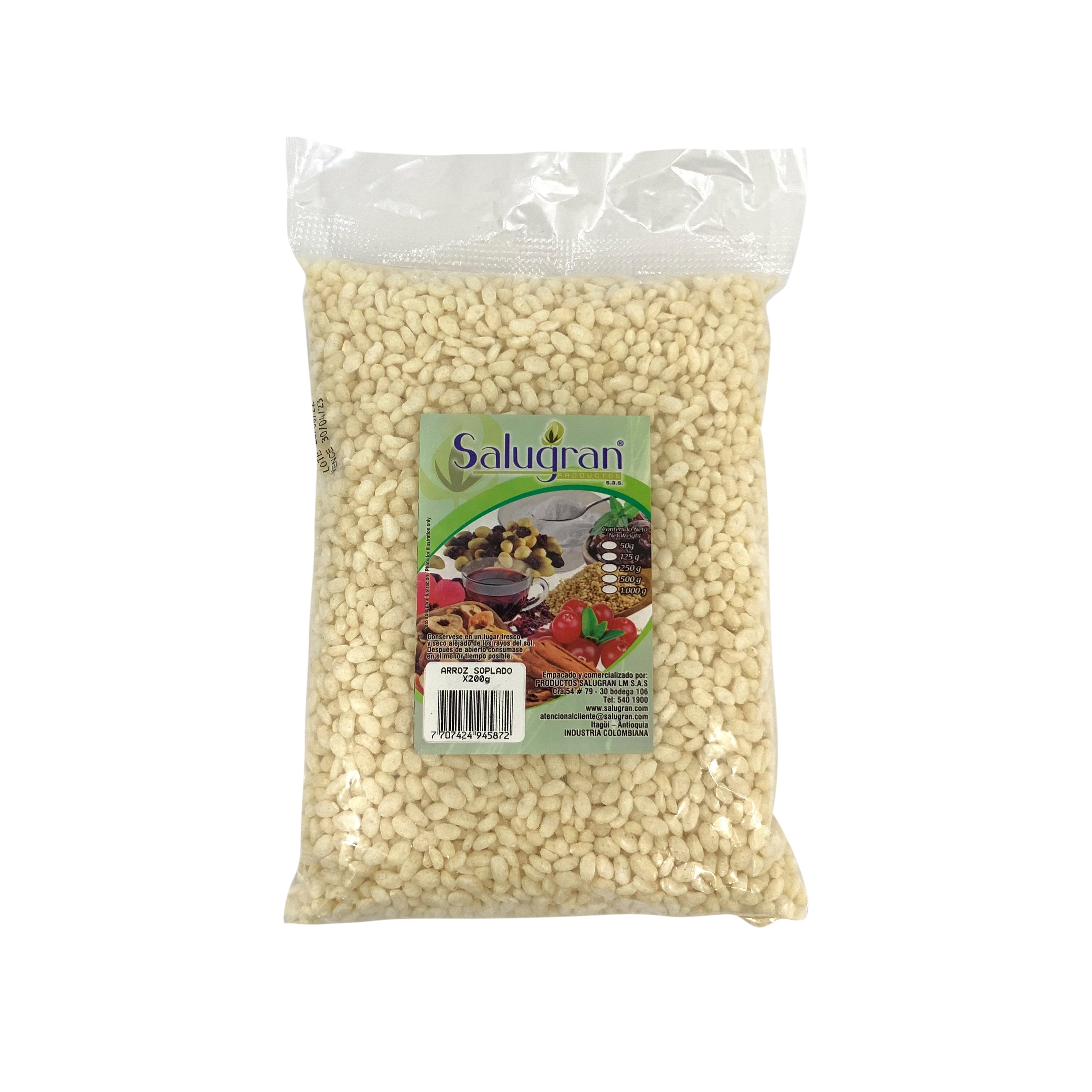 Arroz Soplado Blanco Salugran — Dispropan Caribe Ltda